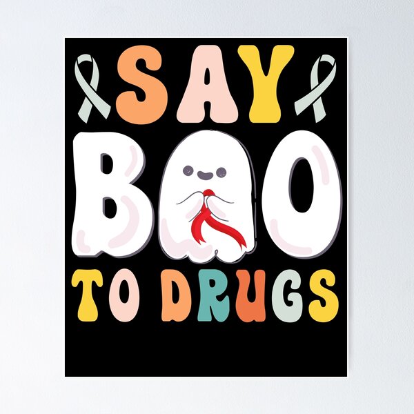 "Boo To Drugs Funny Halloween Red Ribbon Week Awareness" Poster for ...
