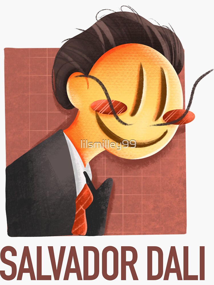 "The Famous Painter | Salvador Dali" Sticker for Sale by lilsmilley99 ...