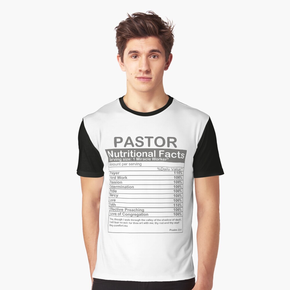 "Pastor Nutritional Facts Funny Pastor Appreciation Cool Preacher ...
