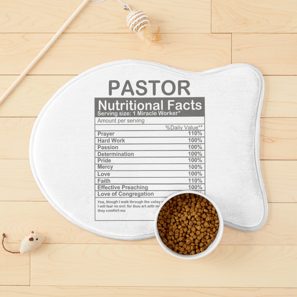 "Pastor Nutritional Facts Funny Pastor Appreciation Cool Preacher" Art ...
