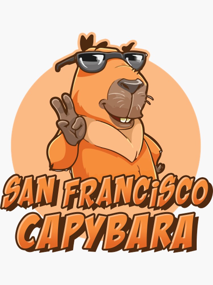 "San Francisco capybara" Sticker for Sale by RosalinaBorley | Redbubble