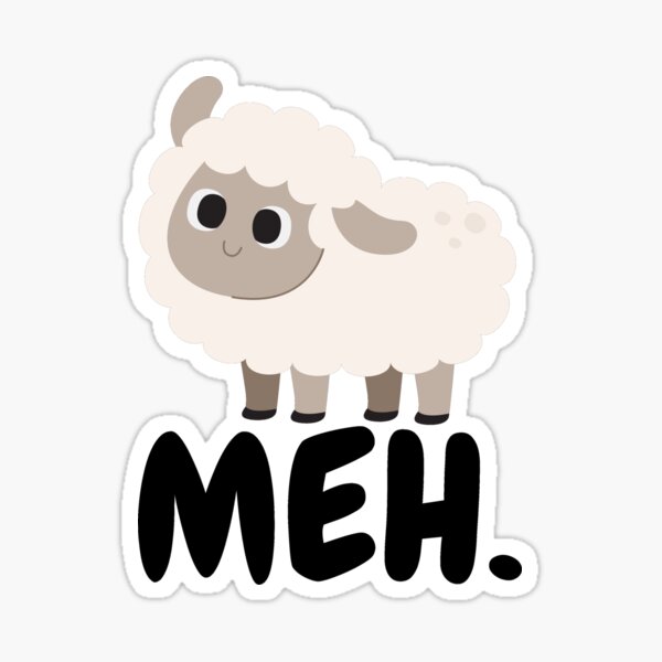 "Meh - sheep" Sticker for Sale by tmyb | Redbubble