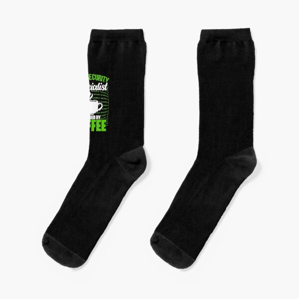 "Funny Cybersecurity Specialist Powered By Coffee IT Security" Socks ...
