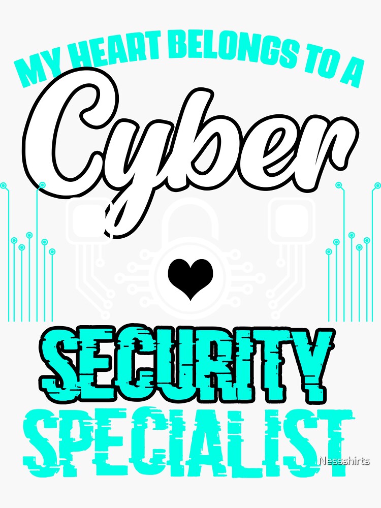 "My Heart Belongs To Cybersecurity Cyber Security Specialist" Sticker ...