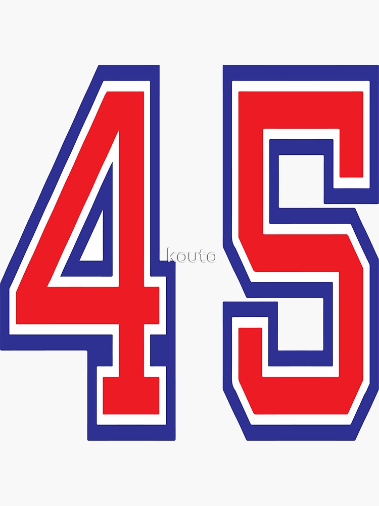 "45 my favorite number" Sticker for Sale by kouto | Redbubble