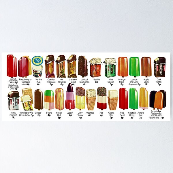 "1970s BRITISH ICE CREAMS" Poster for Sale by ThrowbackAds | Redbubble