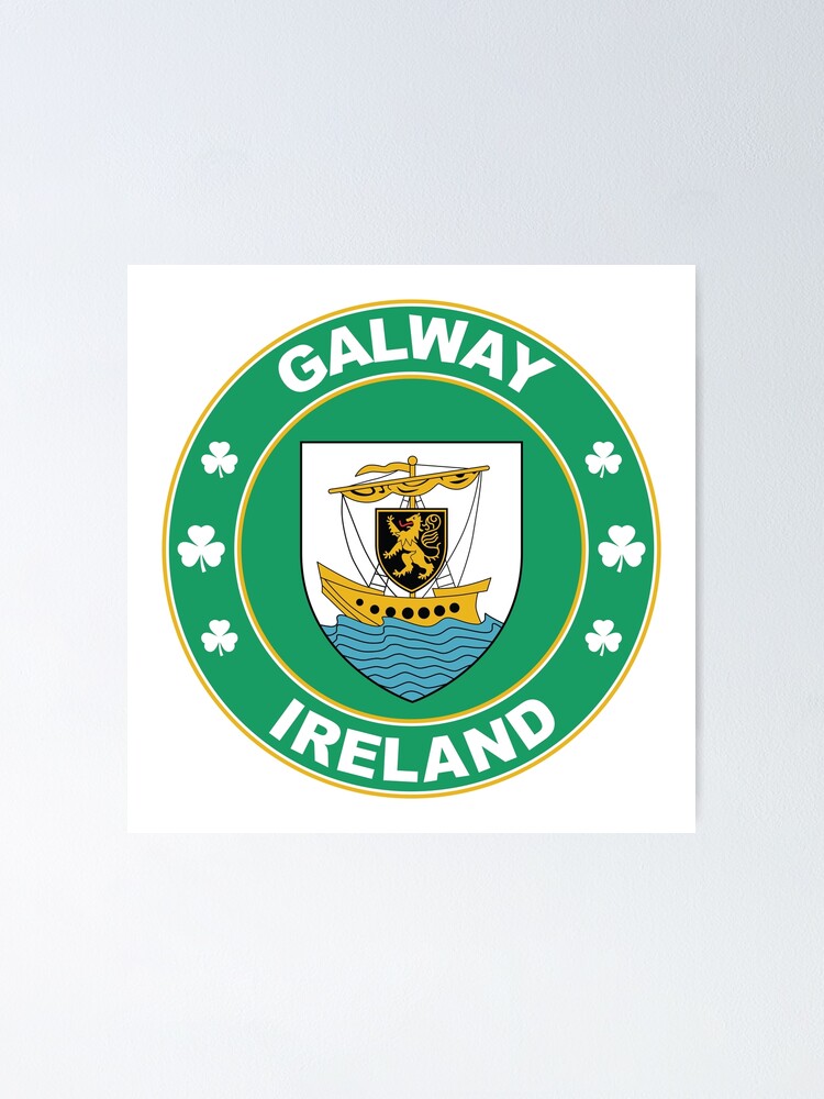 "Galway Ireland Coat of arms Circle Emblem" Poster for Sale by ...