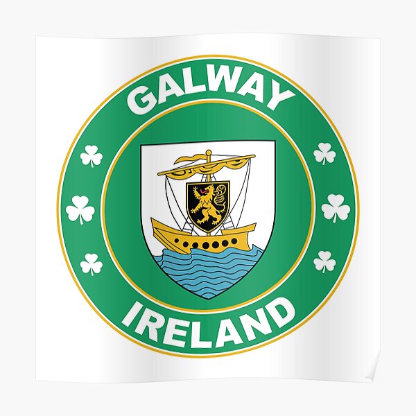 "Galway Ireland Coat of arms Circle Emblem" Poster for Sale by ...
