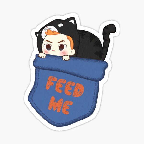 "Cat: Feed me" Sticker for Sale by JCorralDesign | Redbubble