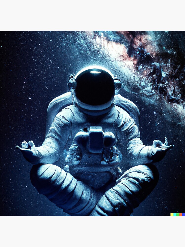 "Astronaut meditating in space" Sticker for Sale by PsychedelicPic ...