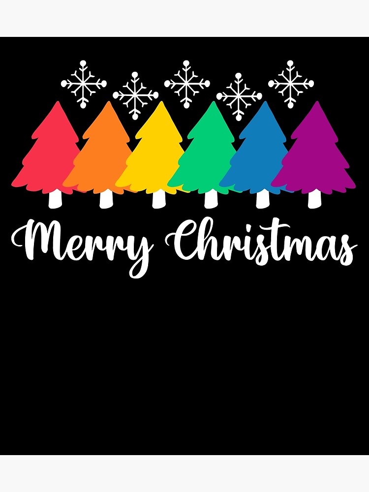 "LGBT Rainbow Merry Christmas Trees" Poster for Sale by koenluipaard ...