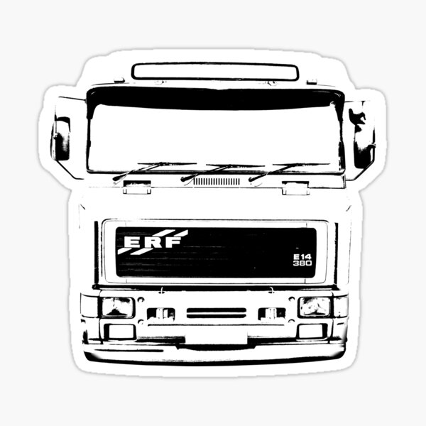 "Classic 1990s ERF E Series lorry monoblock white" Sticker for Sale by ...