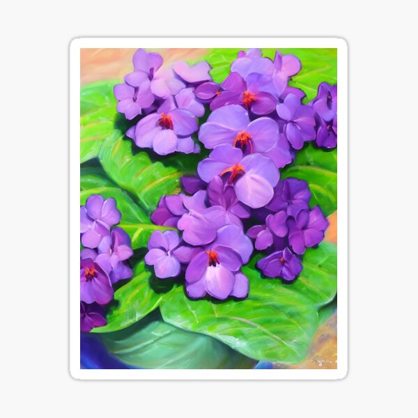 "African Violets" Sticker for Sale by cmpoetry | Redbubble