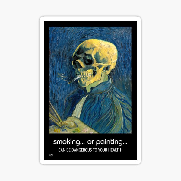 "Van Gogh Skull and Self-Portrait" Sticker for Sale by SymbolGrafix ...