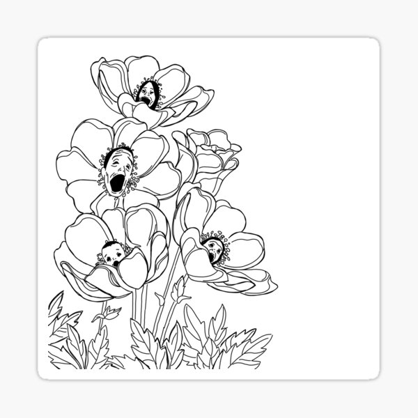 "Screaming Flowers" Sticker for Sale by Yoda-Kaku | Redbubble