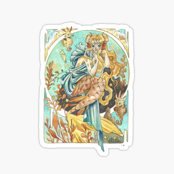 "Topaz Mermaid - MerMay 2022" Sticker for Sale by KaleaArt | Redbubble