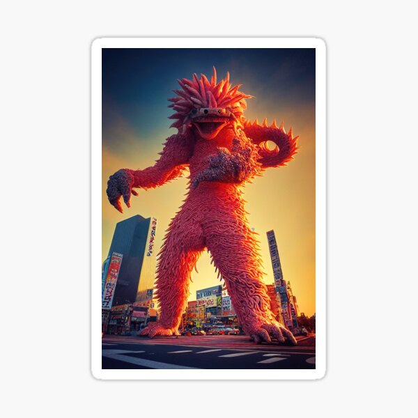 "Japanese ramen monster destroying Akihabara Tokyo" Sticker for Sale by ...