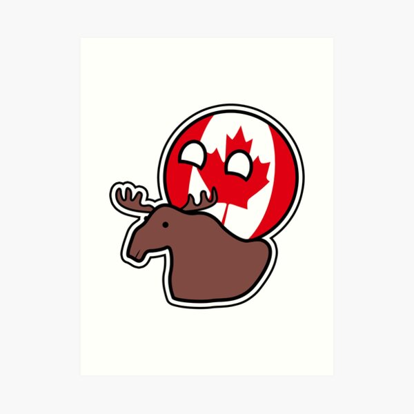 "Canadaball - riding Moose, Countryball / Polandball" Art Print by ...