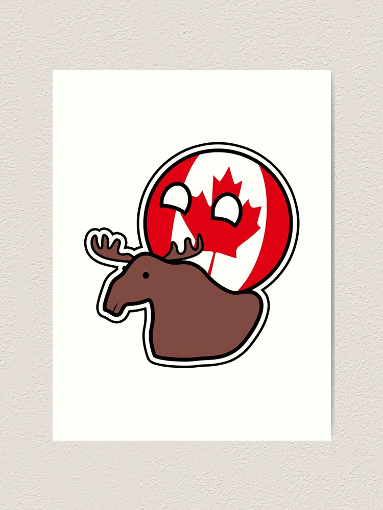 "Canadaball - riding Moose, Countryball / Polandball" Art Print by ...