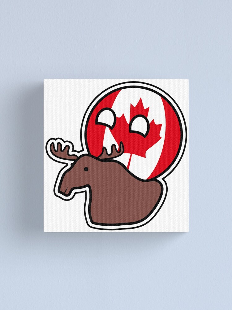 "Canadaball - riding Moose, Countryball / Polandball" Canvas Print by ...