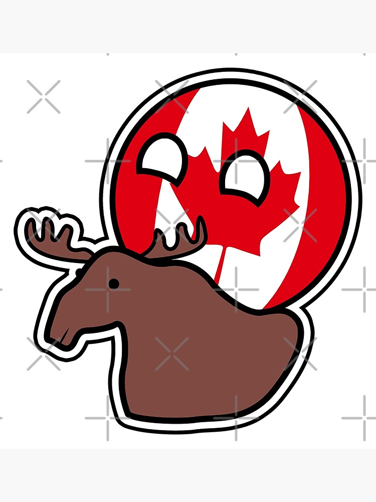 "Canadaball - riding Moose, Countryball / Polandball" Canvas Print by ...