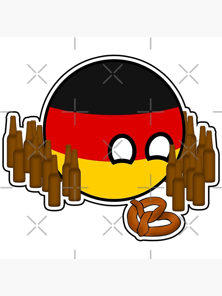 "Germanyball Polandball Countryball w/ Beer and Pretzels" Framed Art ...
