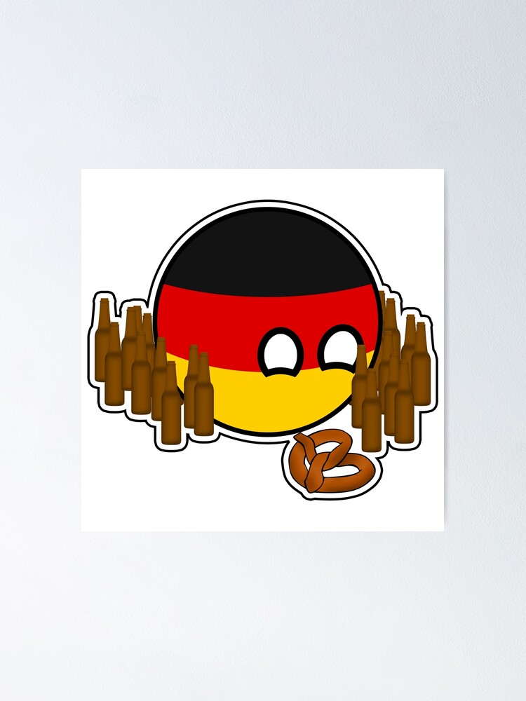 "Germanyball Polandball Countryball w/ Beer and Pretzels" Poster for ...