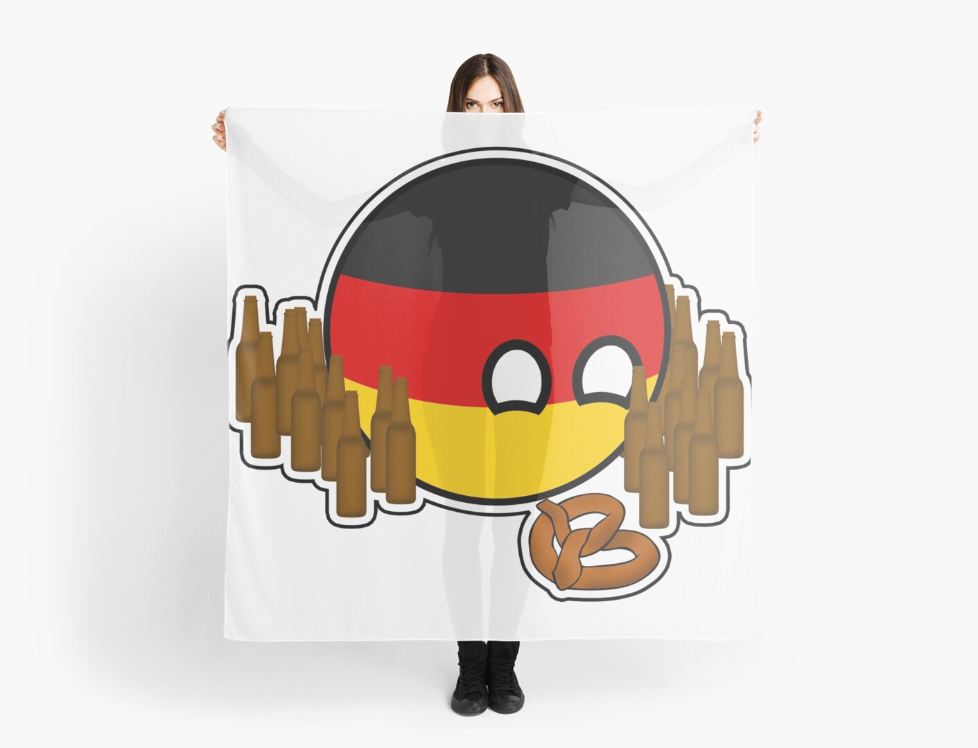 "Germanyball Polandball Countryball w/ Beer and Pretzels" Scarf by ...