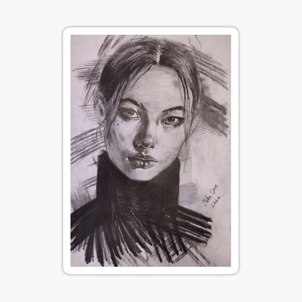 "a girl face" Sticker for Sale by metkatetka777 | Redbubble