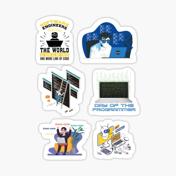 "Software Engineer and Programmer sticker pack" Sticker for Sale by ...