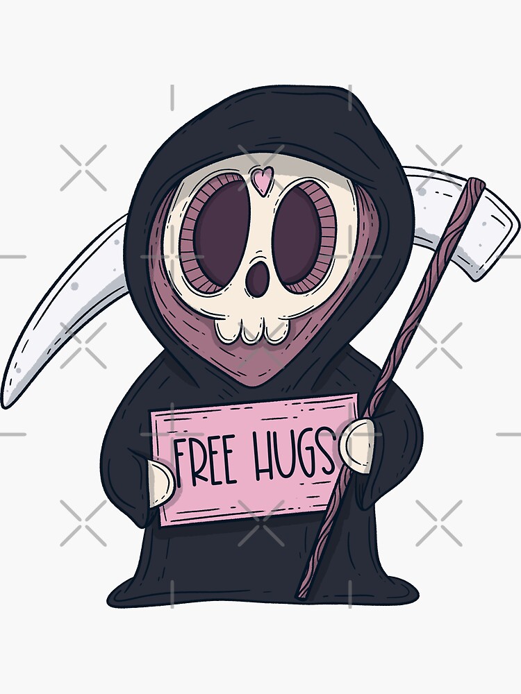 "Free hugs Grim reaper" Sticker for Sale by jess1586 | Redbubble