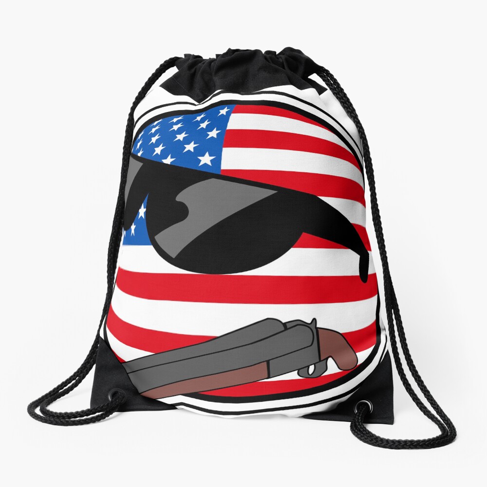 "Muricaball (USAball) With Gun - Polandball's Countryballs" Drawstring ...