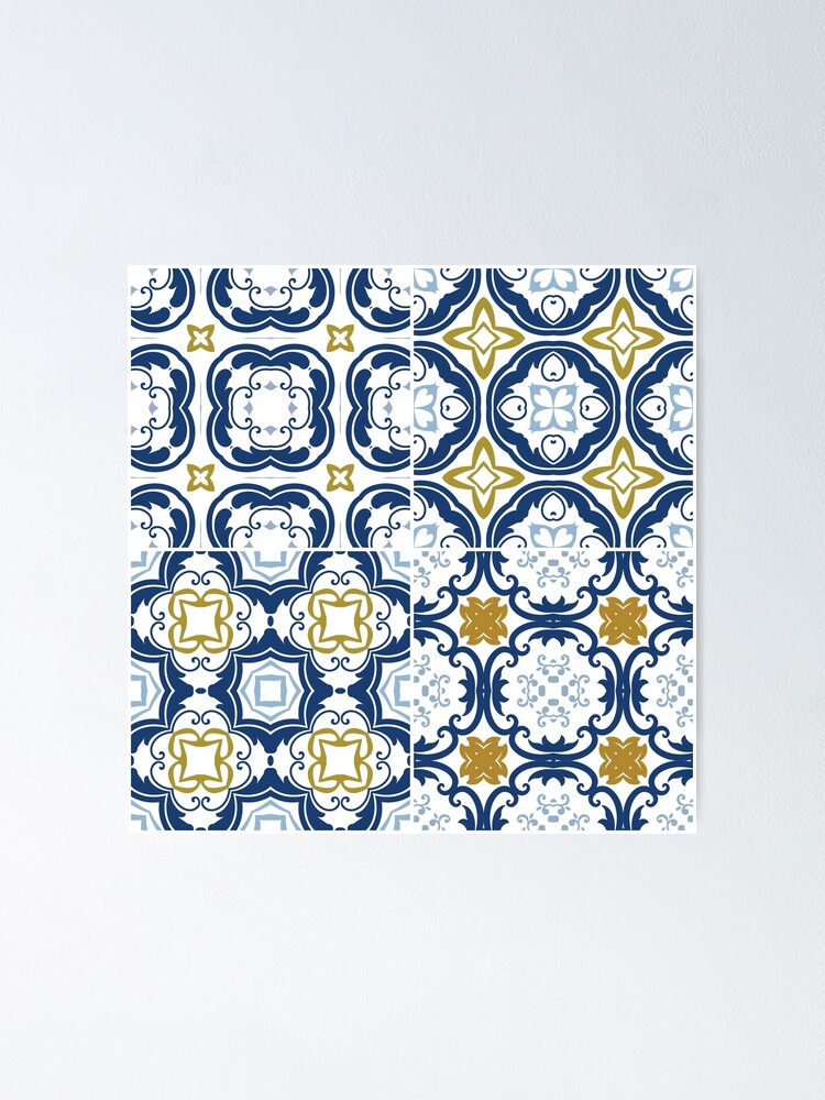 "Mediterranean Blue Tile 20" Poster for Sale by GeometricCorner | Redbubble