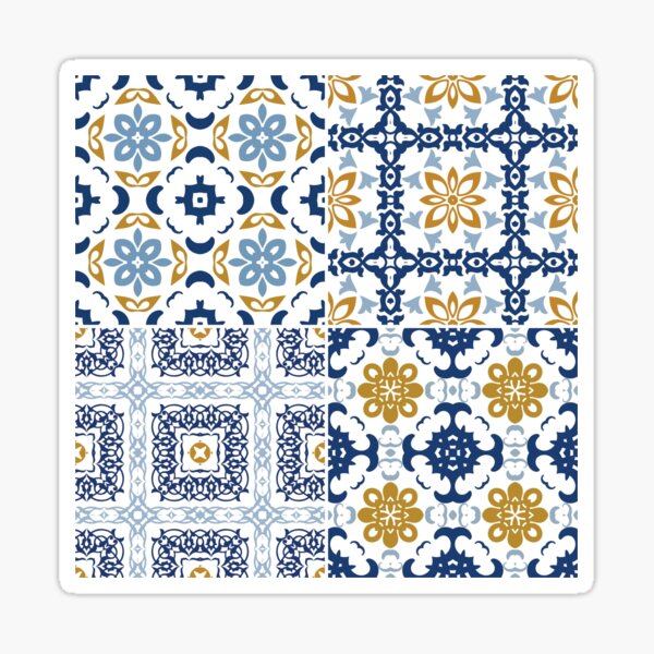 "Mediterranean Blue Tile 22" Sticker for Sale by GeometricCorner ...