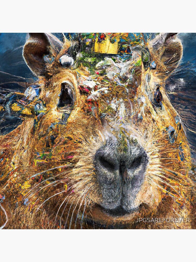 "colorful capybara portrait oil painting splatter illustration ...