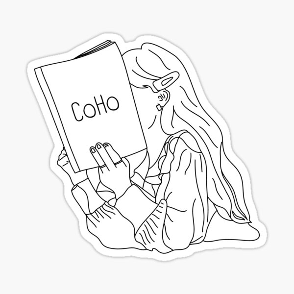"Girl Reading CoHo Book" Sticker for Sale by selmaal | Redbubble