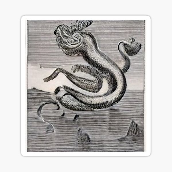 "Mythical Grotesque Marine Monster #3" Sticker for Sale by ...