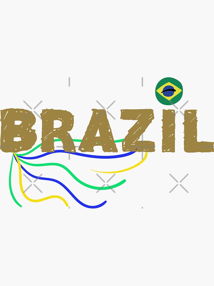 "BRAZIL Text with National Flag Group G World Cup 2022" Sticker for ...
