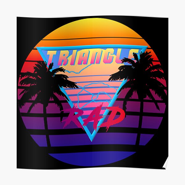 "TriangleRAD Logo with Palms, Transparent" Poster for Sale by Triangle ...
