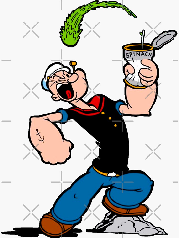 "POPEYE SPINACH" Sticker for Sale by nezharegragi | Redbubble