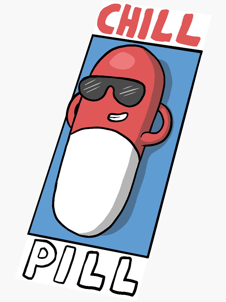 "Chill Pill" Sticker for Sale by PlumpParrot | Redbubble