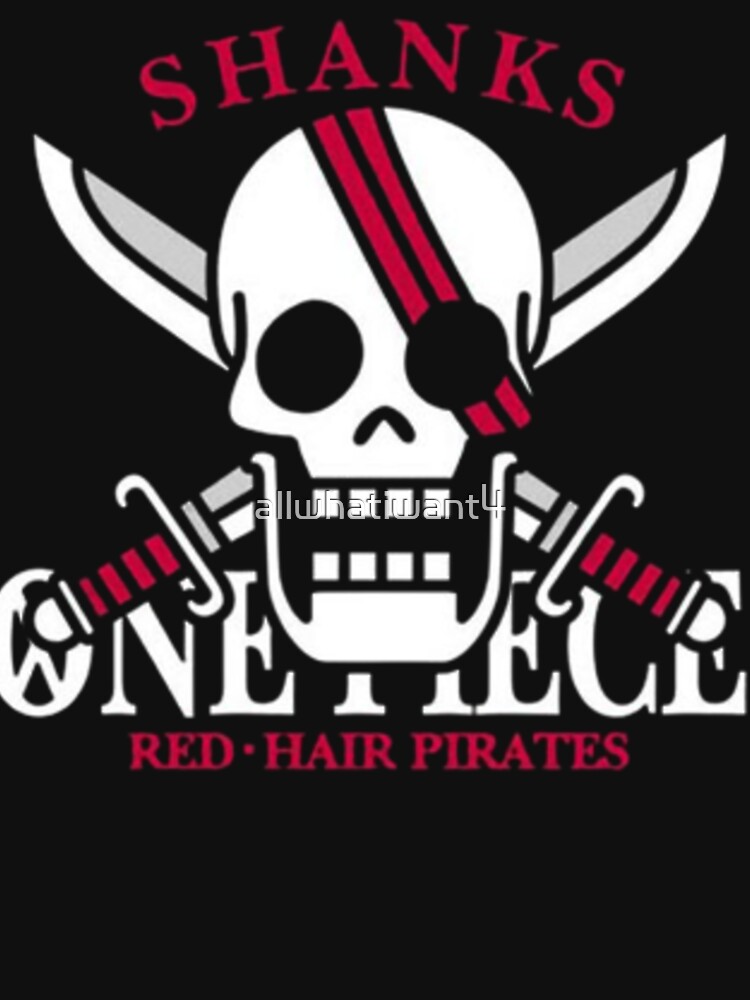 "SHANKS ONE PIECE / SHANKS RED HAIR / ONE PIECE / SHANKS LOGO FLAG" T ...