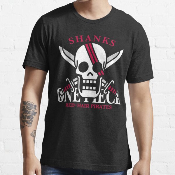 "SHANKS ONE PIECE / SHANKS RED HAIR / ONE PIECE / SHANKS LOGO FLAG" T ...