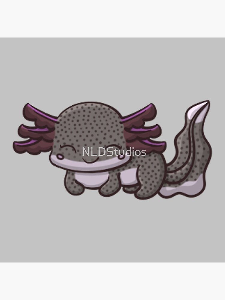 "Silver Dalmation Axolotl Happy" Poster for Sale by NLDStudios | Redbubble