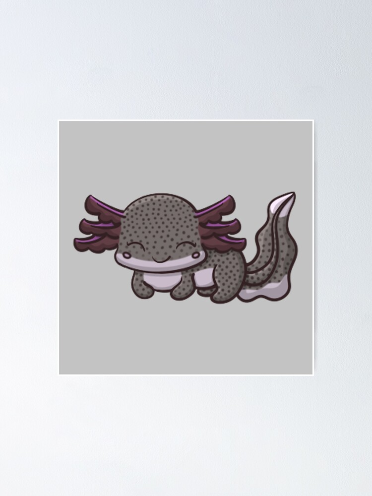 "Silver Dalmation Axolotl Happy" Poster for Sale by NLDStudios | Redbubble