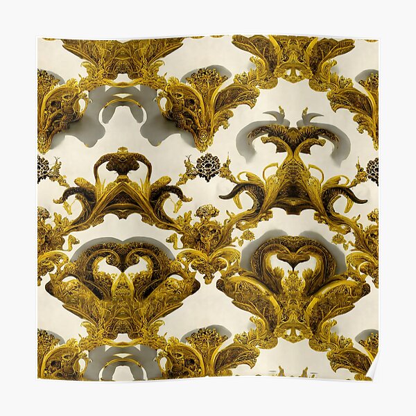 "Napoli Baroque Pattern Golden medallion 0053" Poster for Sale by ...