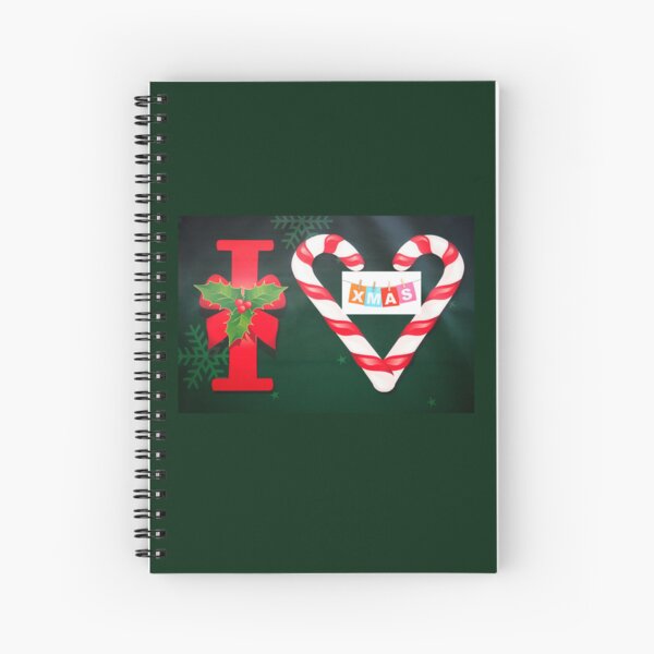 "I Love Christmas Lollipop Typography - Season's Greetings" Spiral ...