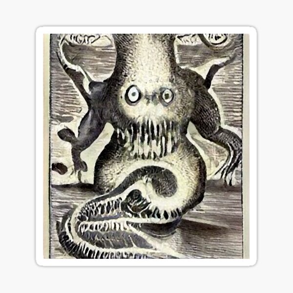 "Mythical Grotesque Marine Monster #5" Sticker for Sale by ...