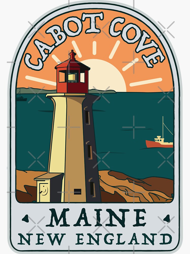 "Cabot Cove Light house vintage sticker arch murder mystery" Sticker ...