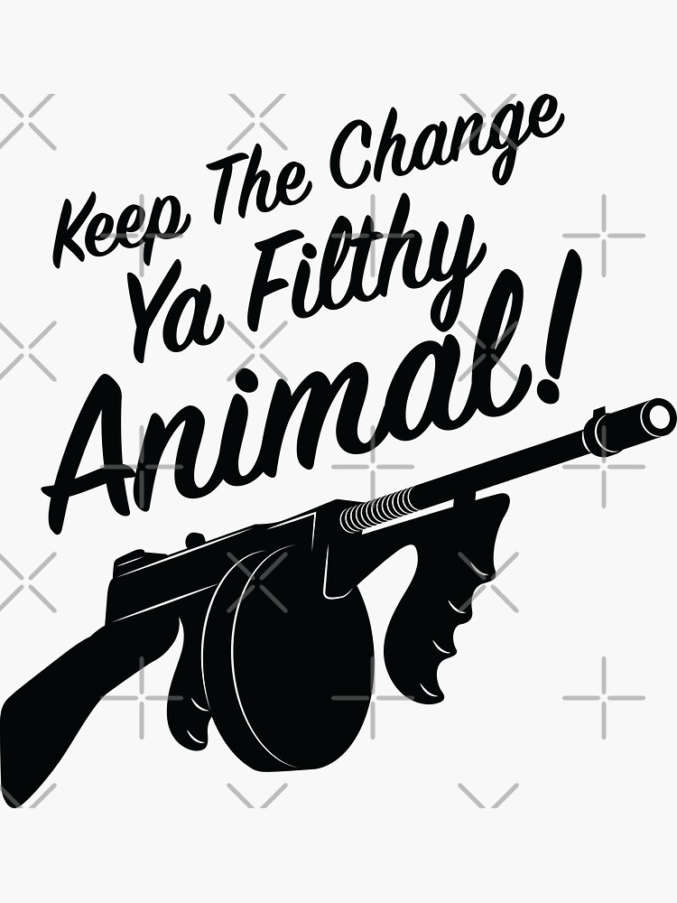 "Keep The Change Ya Filthy Animal Home Alone Xmas Gangster" Sticker for ...